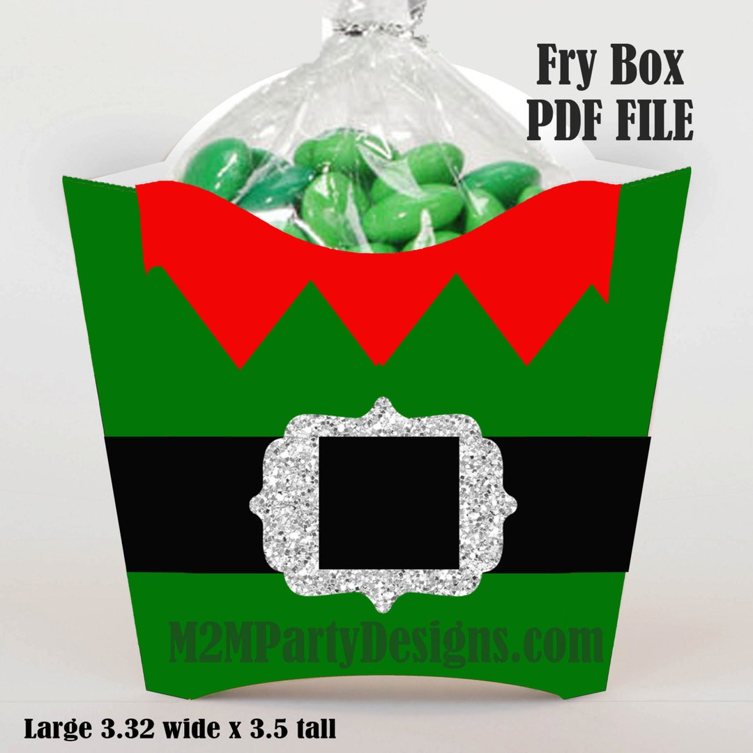 Elves Fry Box Treat Bag - Santa Elves Treat Bag - Christmas Treats ...