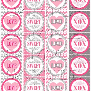 Valentine's Day Cupcake Toppers Printable DIY Set of 20 Instant ...