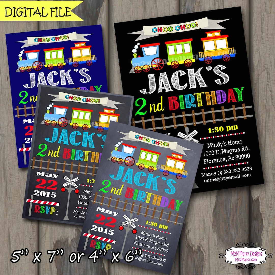 Train Birthday Invitation, Trains Invitation, Trains Party Invitation ...