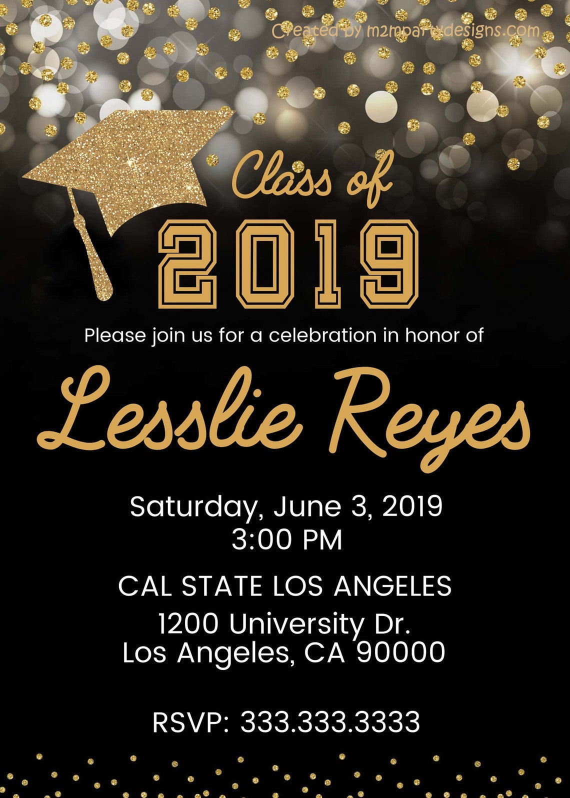 Editable Graduation Invitation School Graduation Invitations - Etsy