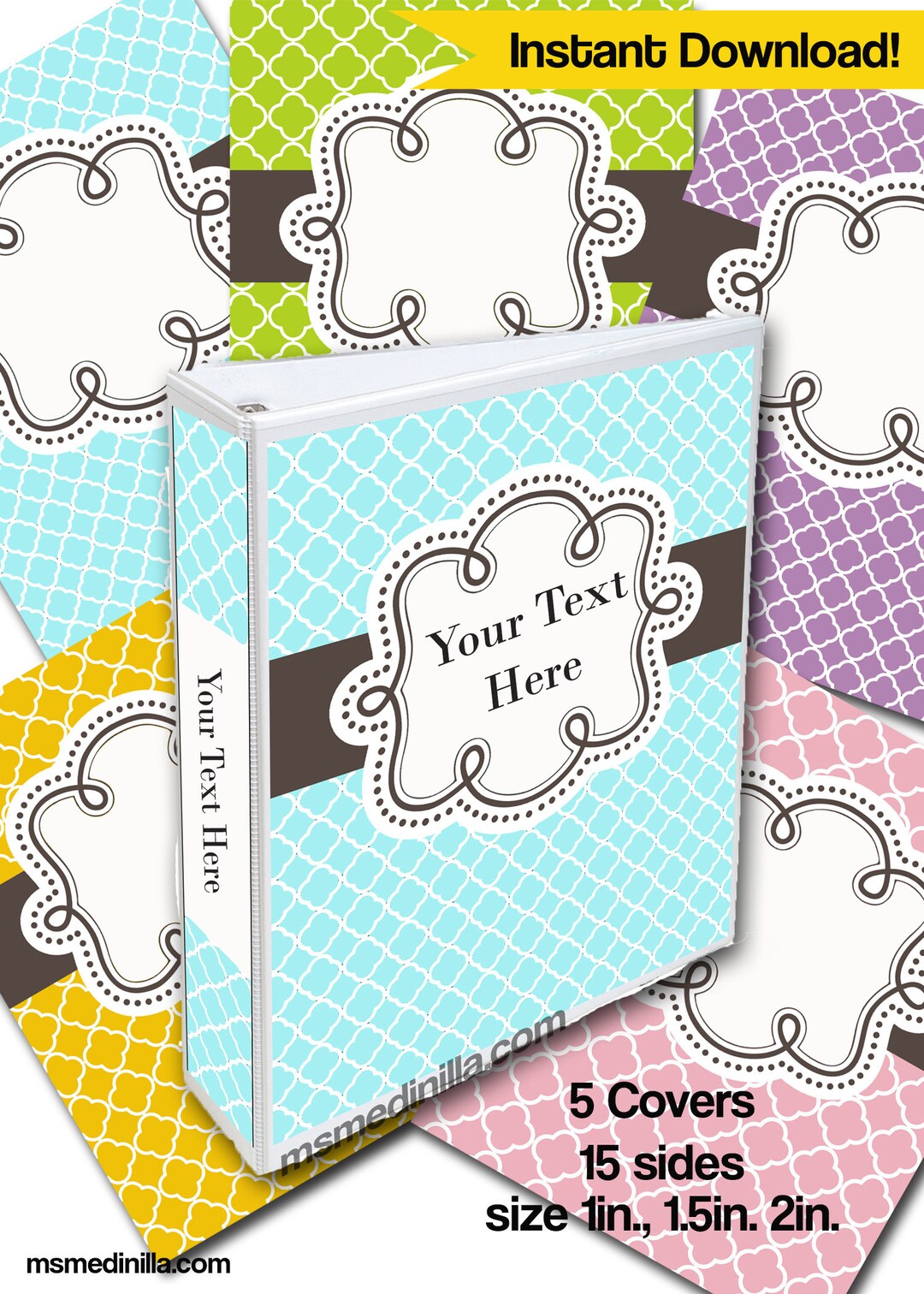 Binder Covers School Baby Blue Student Teacher Editable Printable Set ...