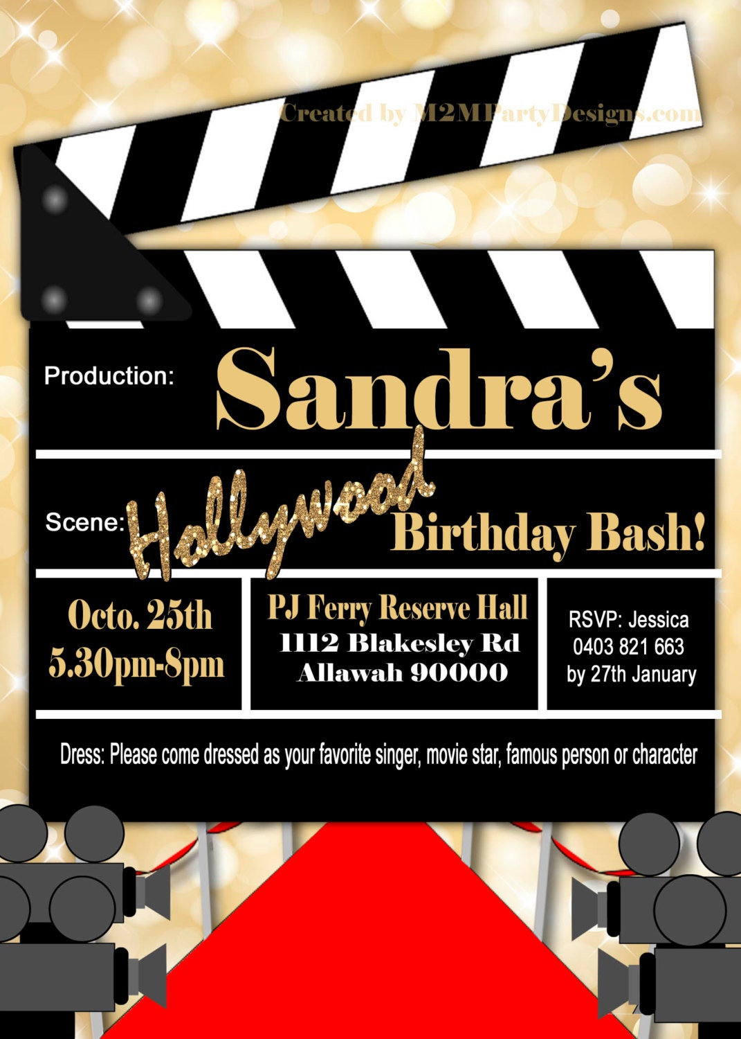 Hollywood Red Carpet Invitation Template