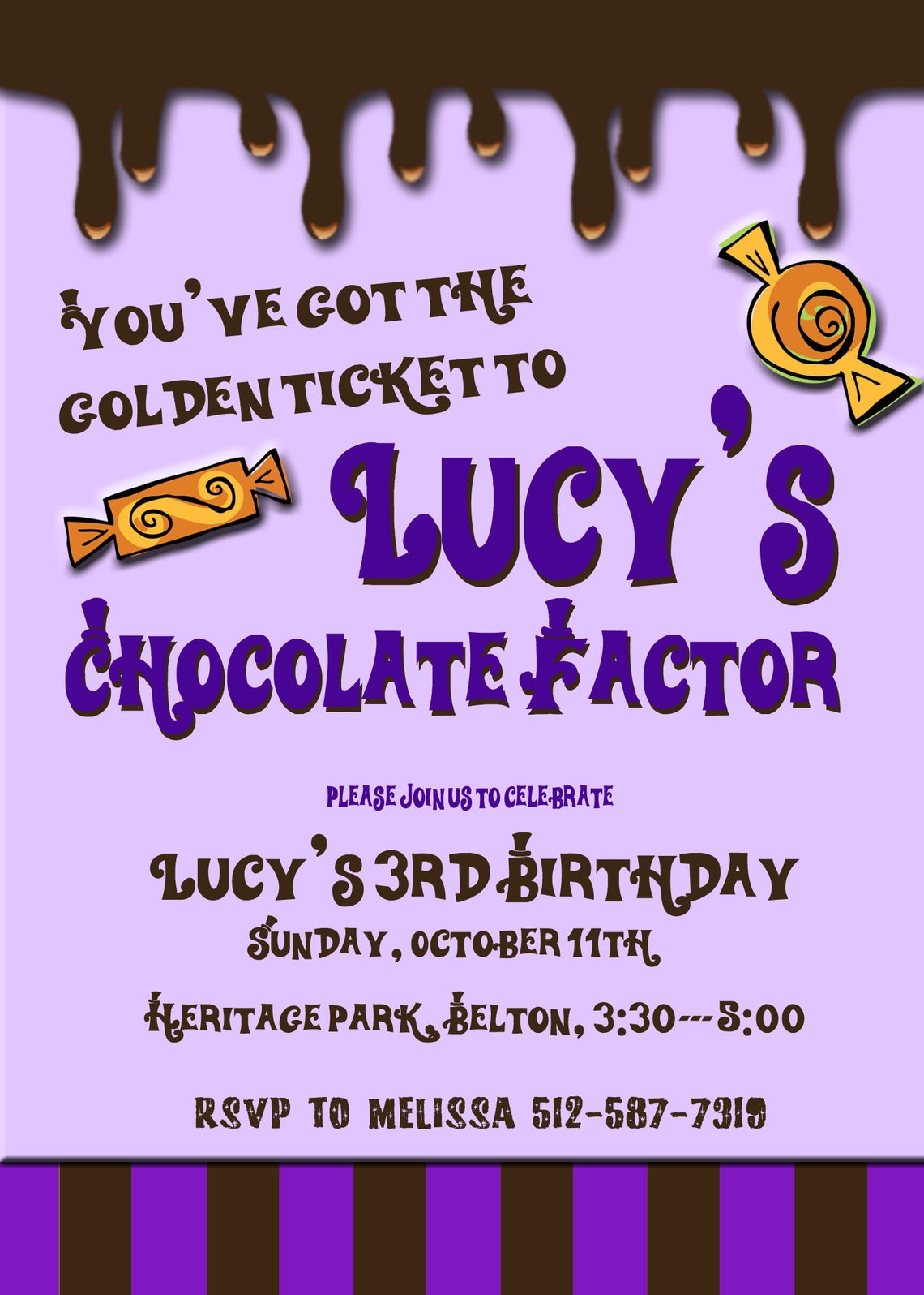 Birthday Invitation Chocolate Factory Inspired 1st Birthday - Etsy