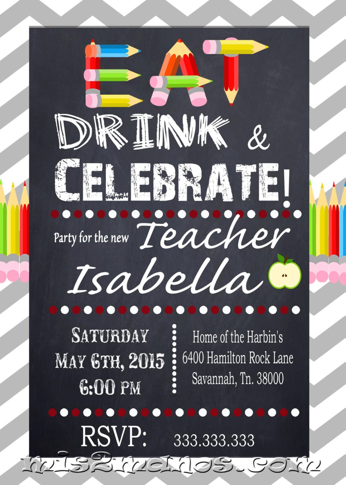 Teacher Graduation Invitation Invitation Personalized - Etsy