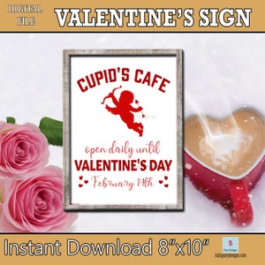 Valentine's Day Sign -cupid's Cafe Photo Booth Sign-instant DOWNLOAD - Etsy