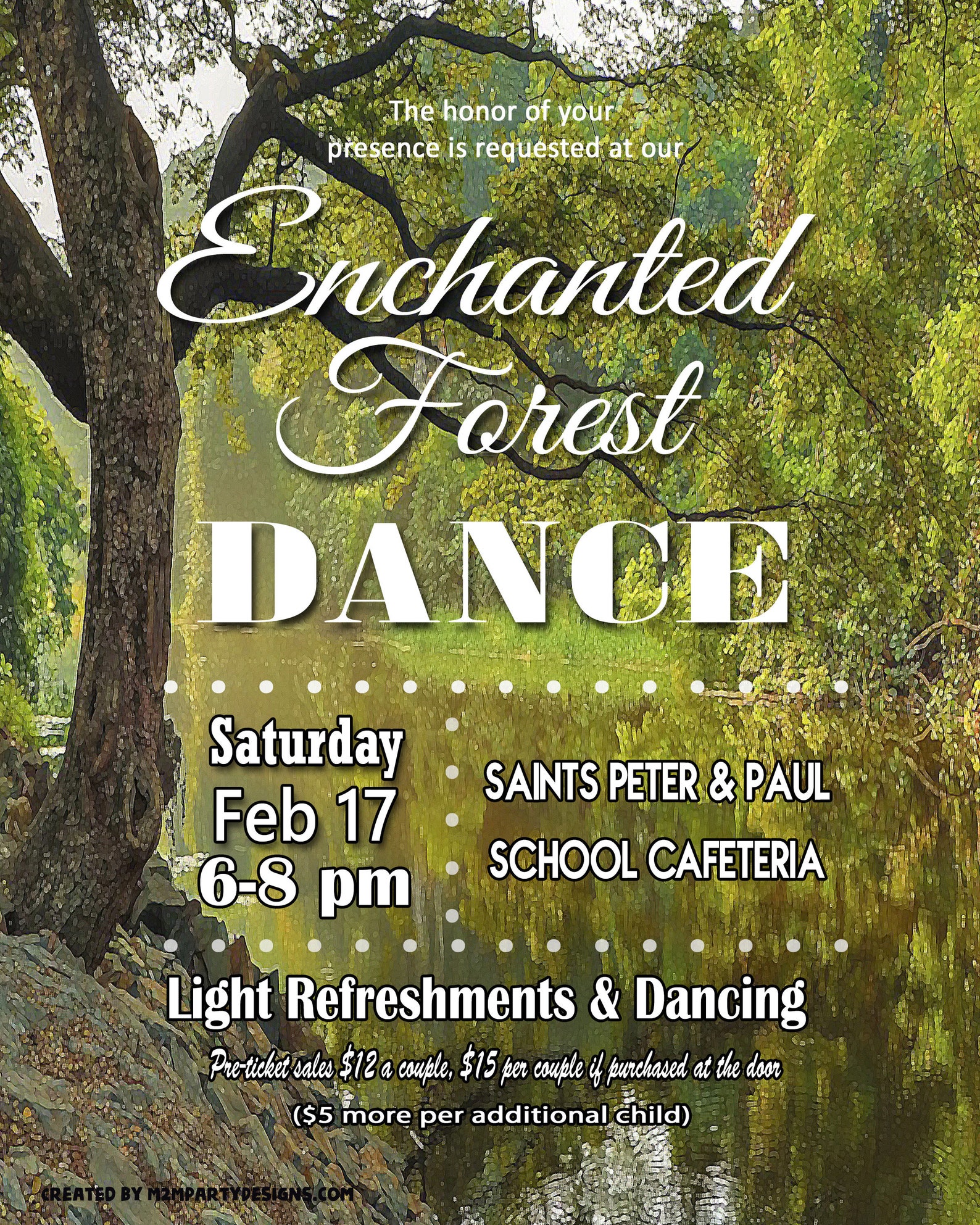 Enchanted Forest Prom Invitation With String Lights. Printable Ticket ...