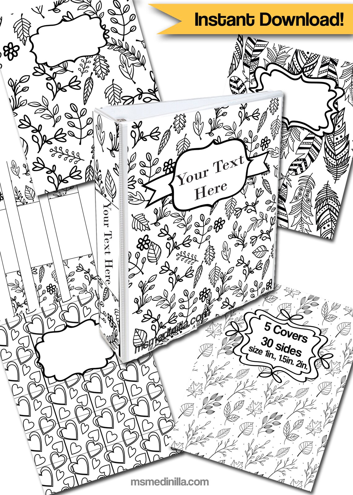 Coloring Binder Cover Printable Editable Binder Covers - Etsy