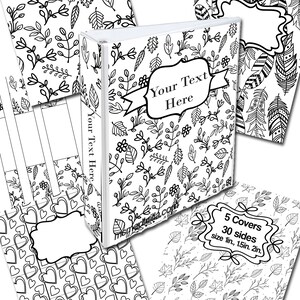 Coloring Binder Cover Printable Editable Doodle Binder Covers Student ...