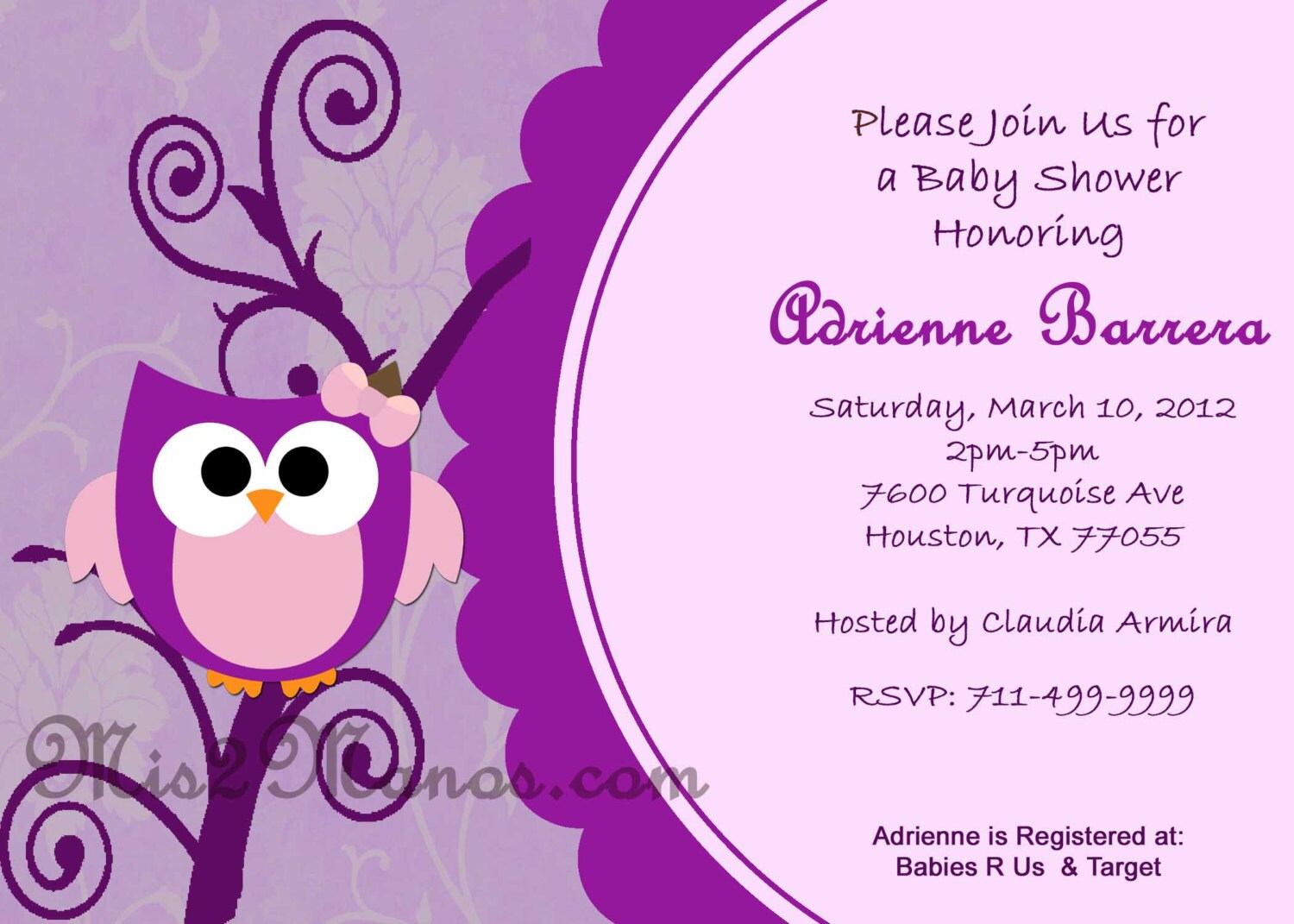 Owl Birthday Invitations. Printable Invitation. Pink Gold Owl - Etsy