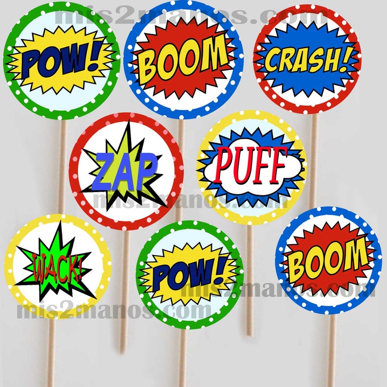 Printable Super Hero Comic Book Photo Booth Props Instant - Etsy