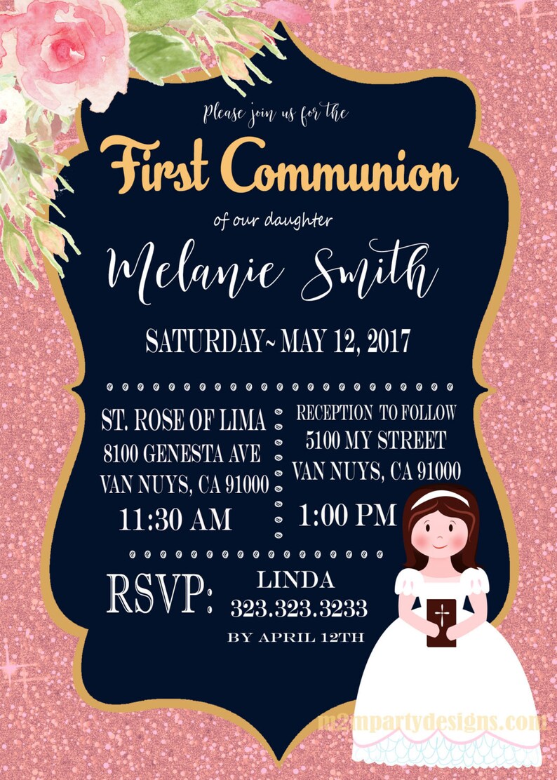 Primera Comunion first Communion Invitation Printable Print - Etsy