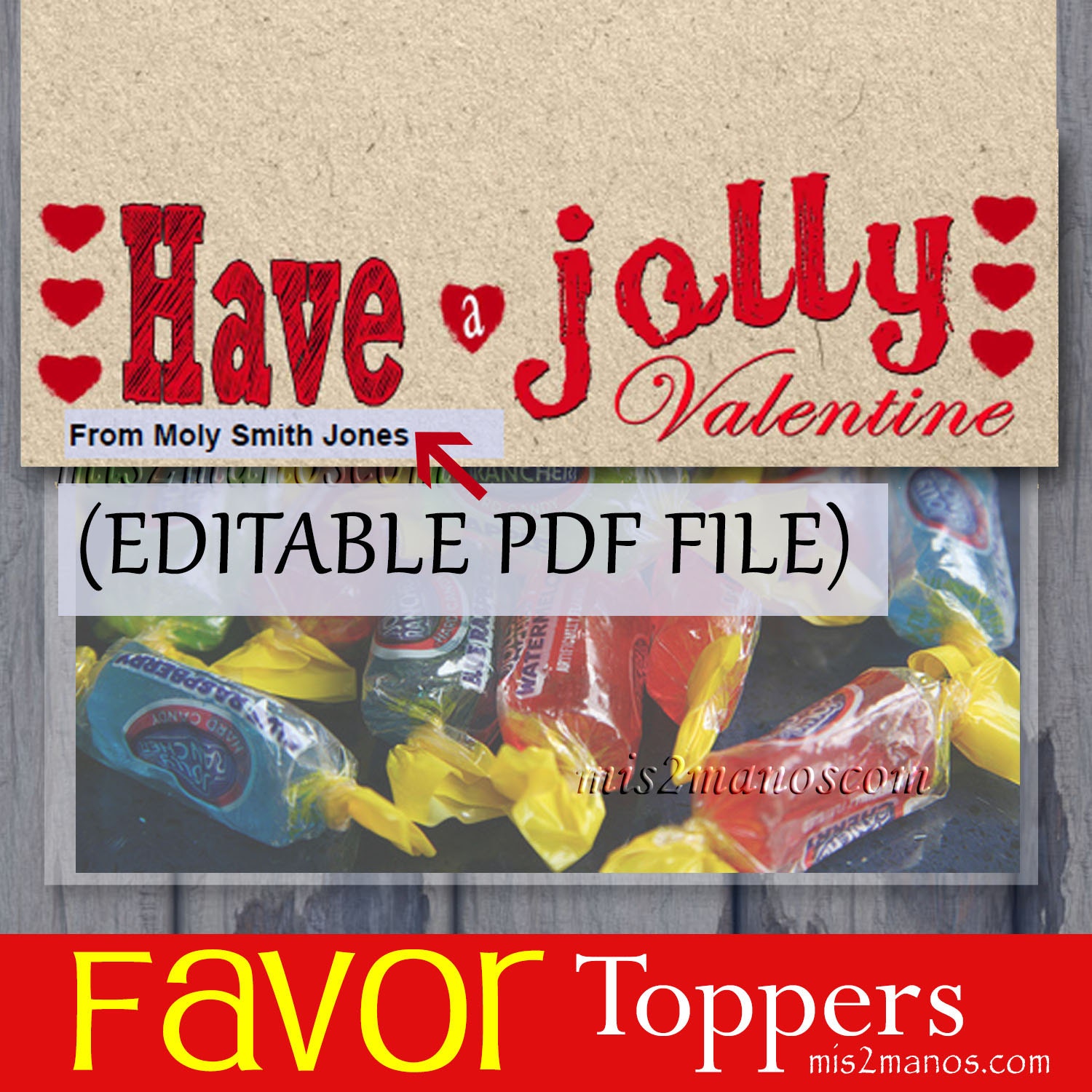 Have a Jolly Valentine Candy Treat Bag Toppers Snack Baggie Size ...