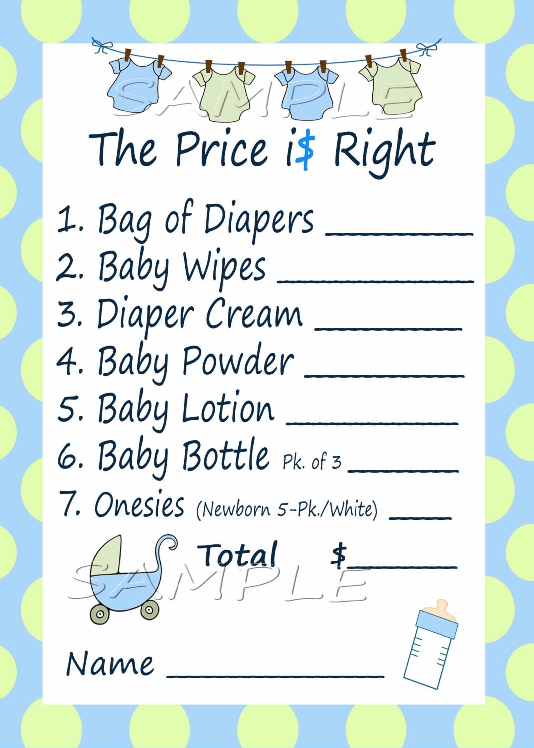 Name That Price Baby Shower