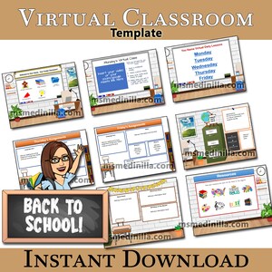 Virtual Classroom Easy Editable Template, Add Your Bitmoji and Links - Etsy