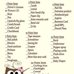 Baby Owl What's in Your Purse Baby Shower Game, Boy Blue Shower Game ...