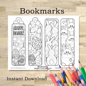 Easter Bookmark Coloring Bookmarks Bookmark, Spring Holiday Coloring ...