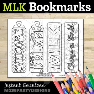 Martin Luther King Jr. Bookmark Coloring Bookmarks Bookmark, MLK ...