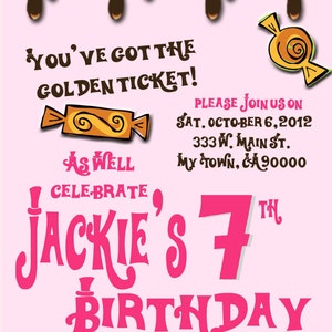 Birthday Invitation Chocolate Factory Inspired 1st Birthday Invitation ...
