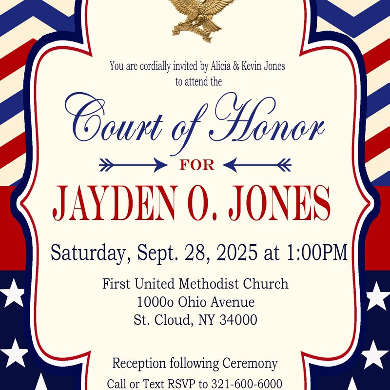 Court Honor Invitation - Etsy