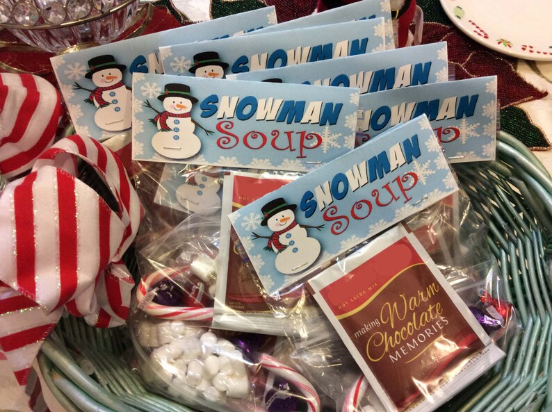 SNOWMAN SOUP Treat Bag TOPPERS Snowman Treat Bag Toppers | Etsy