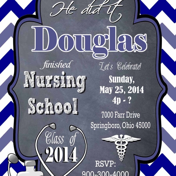 Male Nursing Graduation Invitation - Etsy