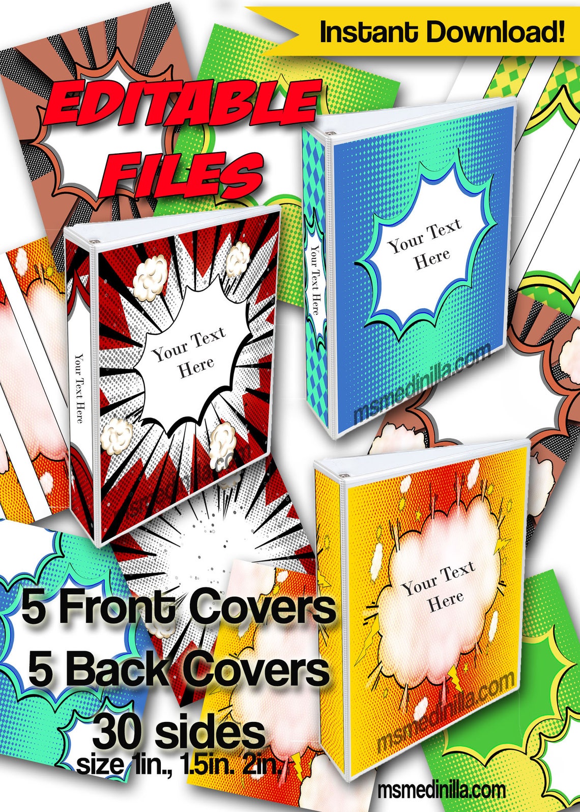 Superheroes Binder Covers Super Hero Student. Teacher Editable ...