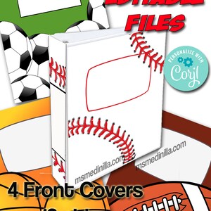 Sports Binder Covers: Baseball, Football, Basketball, Soccer (editable ...