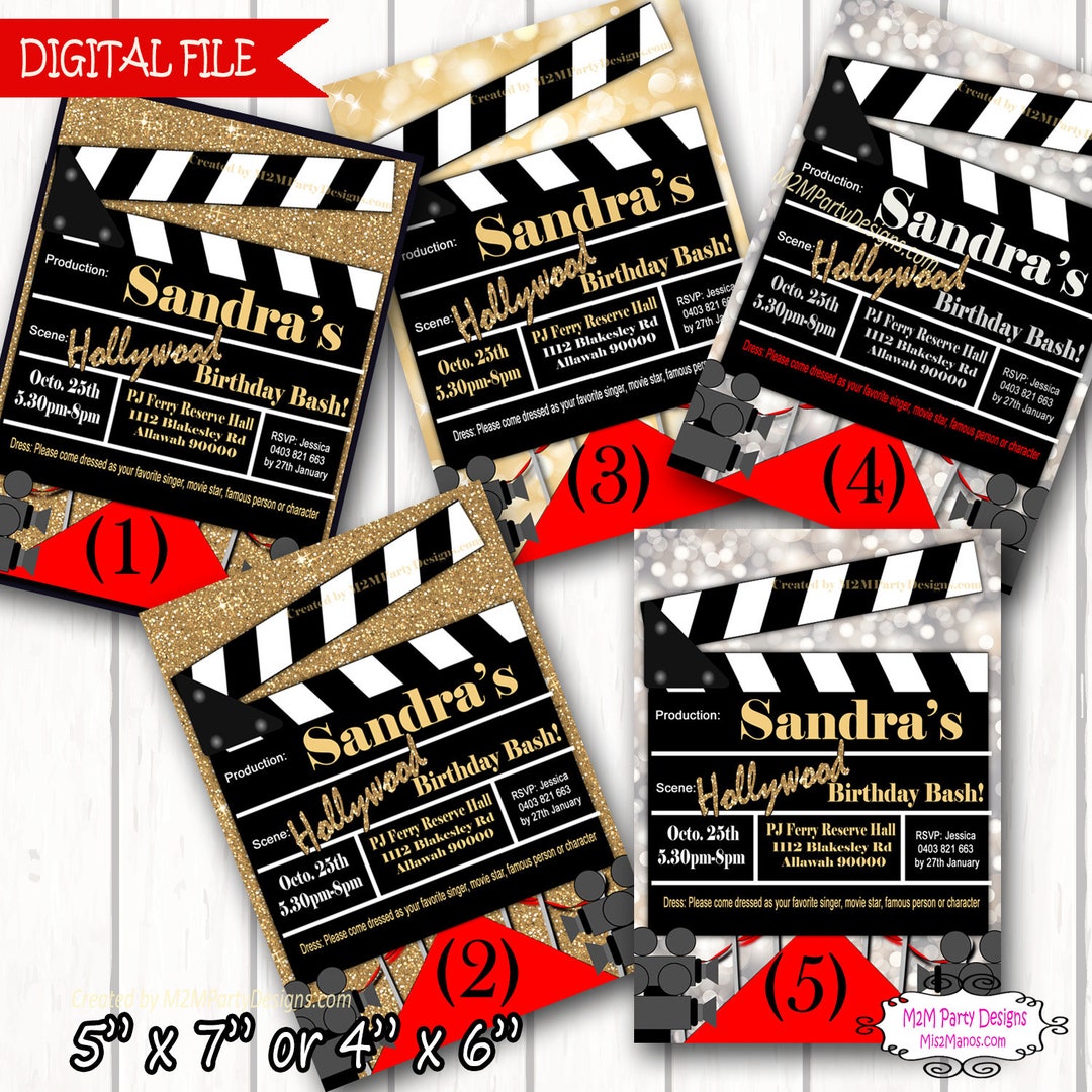 Red Carpet Movie Party Invitation Printable Invitation DIY Printable ...