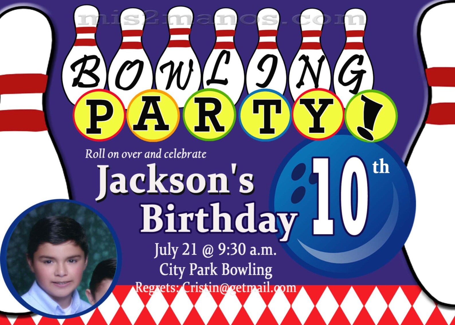 Bowling Invitations Personalized Photo Party Printable Bowling - Etsy