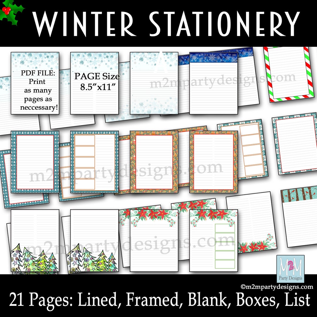 Winter Digital Stationery, Winter Theme Pages, Digital Planner Set of ...