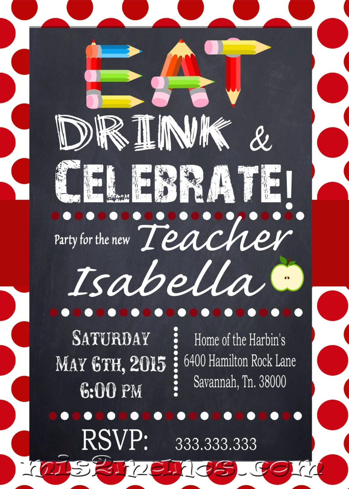 Teacher Graduation Invitation Invitation Personalized - Etsy