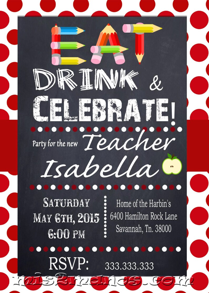 Teacher Graduation Invitation Invitation Personalized - Etsy