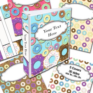 Donut Binder Cover Printable Editable Donuts Binder Covers Super ...