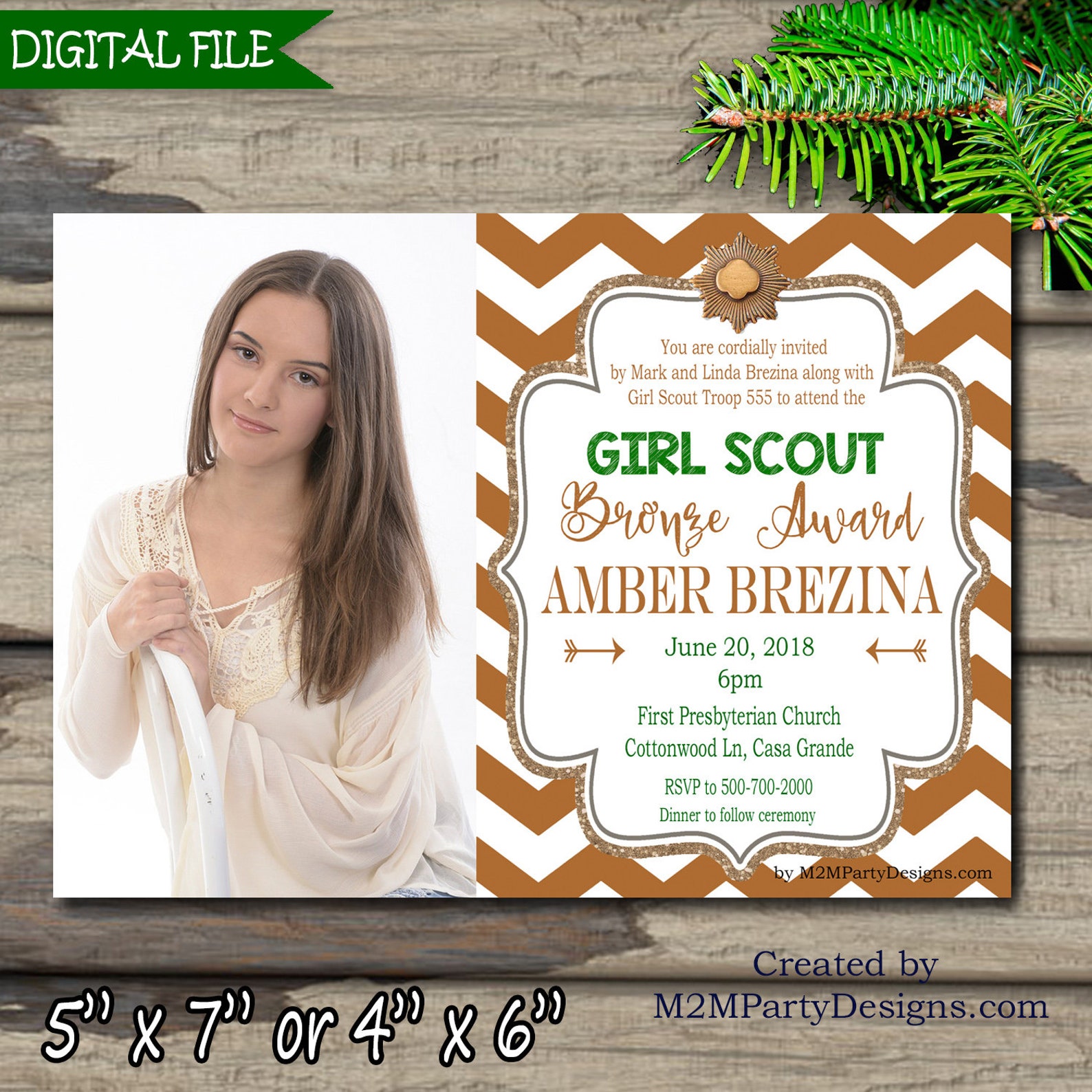 Girl Scout Silver Award Invitations Courageous | Etsy