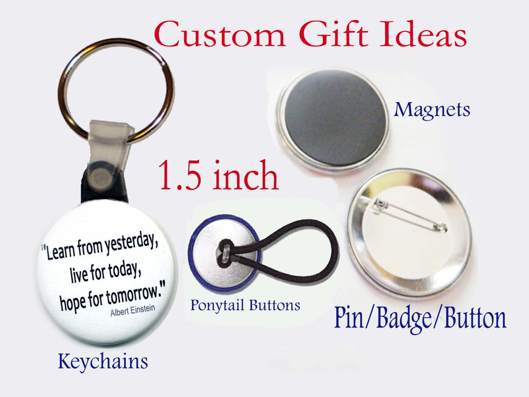 Personalized 1.5 Inch Button Pins Favors SET of 10 Custom Order Made to ...
