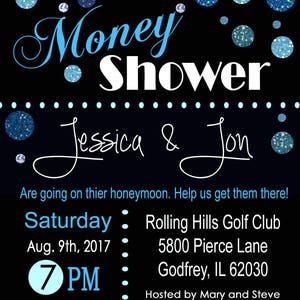 Money Shower Invitation. Honeymoon Shower. Bridal Shower Invitation ...