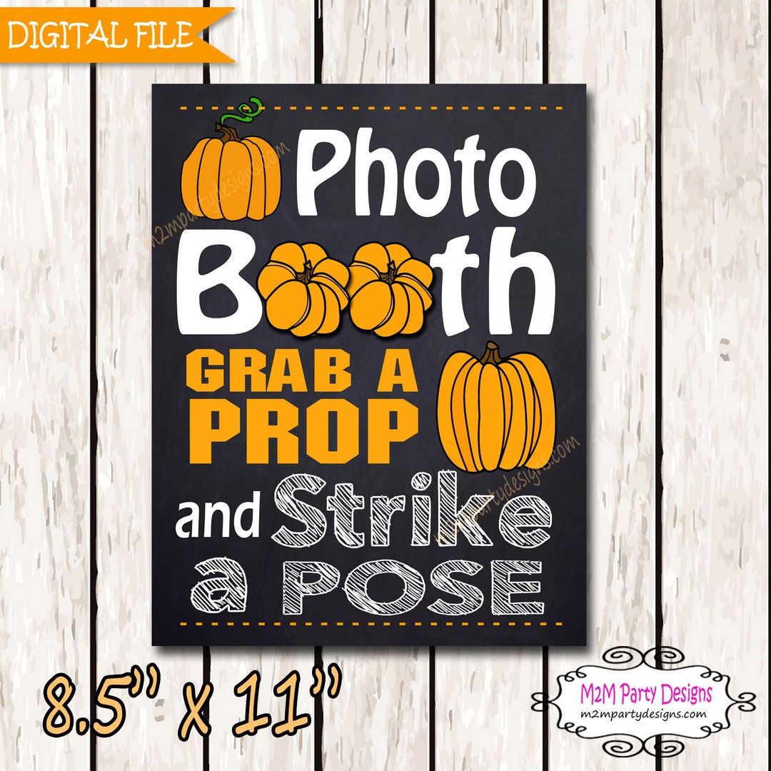 Pumpkin Photo Booth Sign - Halloween Party Photo Booth - Fall Photo ...