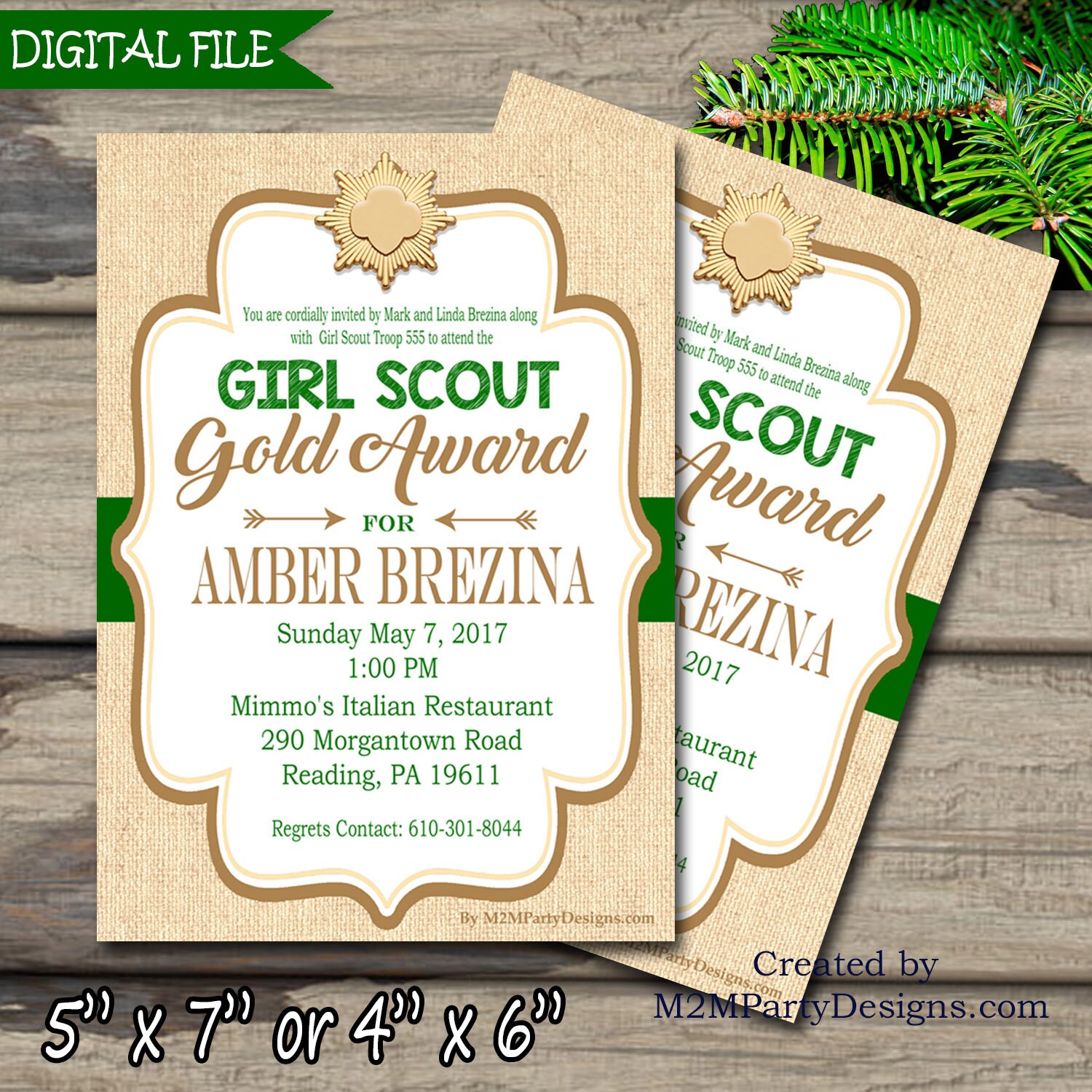 Girl Scout Gold Award Invitations courageous | Etsy