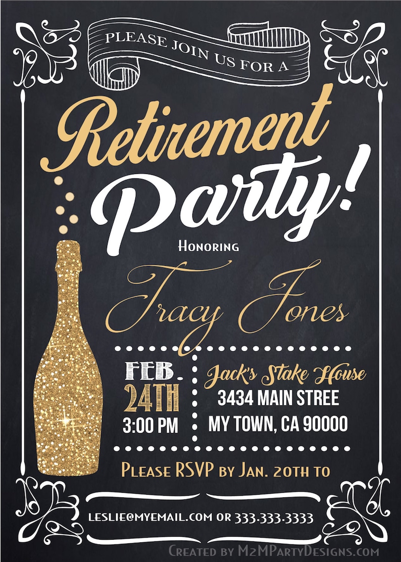 Invitation à la retraite. Invitation à une fête de retraite. - Etsy France