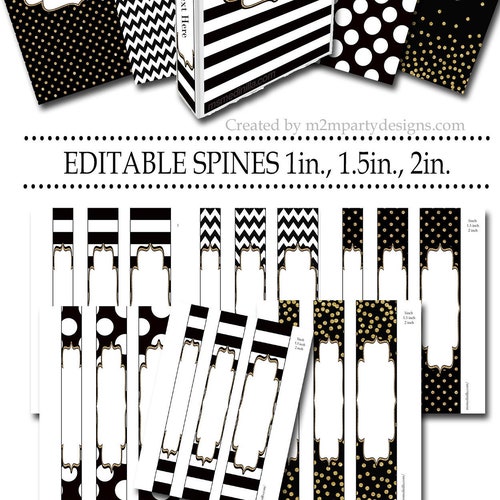 Black Rainbow Print Printable Binder Cover Set Binder Cover - Etsy