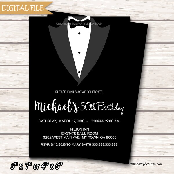 Tuxedo Invitation - Etsy