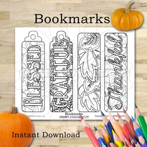 Thanksgiving Bookmark Coloring Bookmarks Bookmark, Thankful Coloring ...