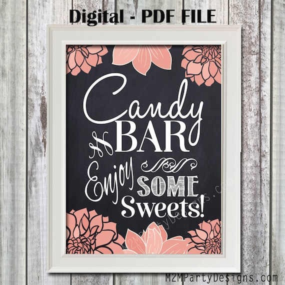 Chalkboard Candy Bar Printable Sign Chalkboard Candy Buffet | Etsy