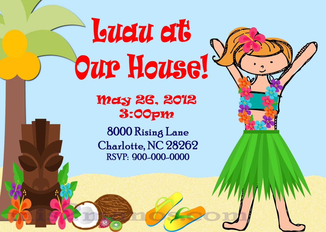 Luau Invitations DIY Custom Printable Aloha Party Print at | Etsy
