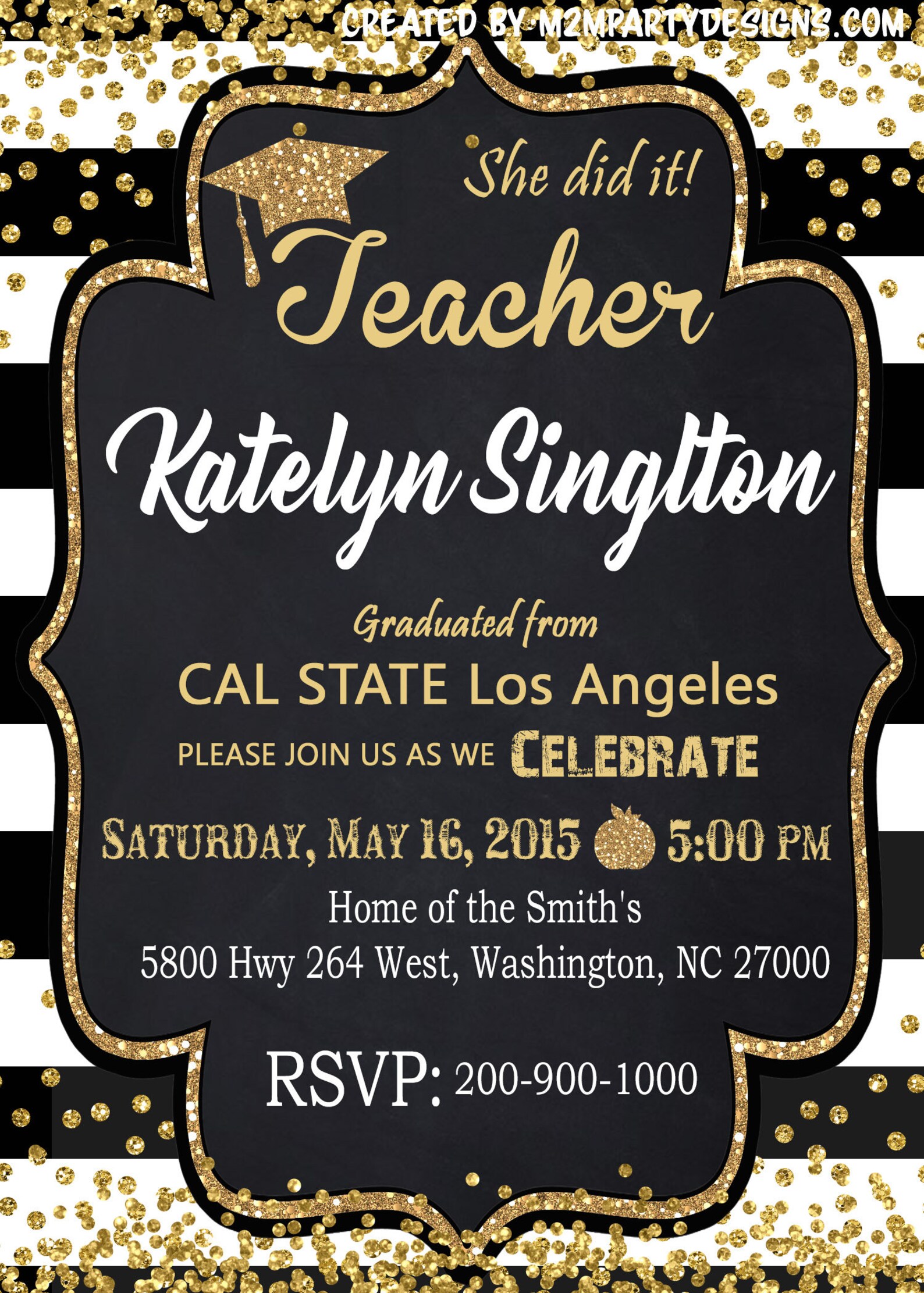 Teacher Graduation Invitation Invitation Personalized Graduation ...