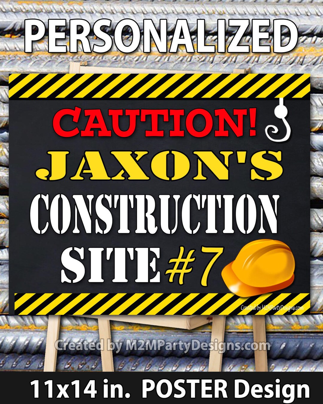 Construction Birthday Poster. Backdrop Printable Sign DIY - Etsy