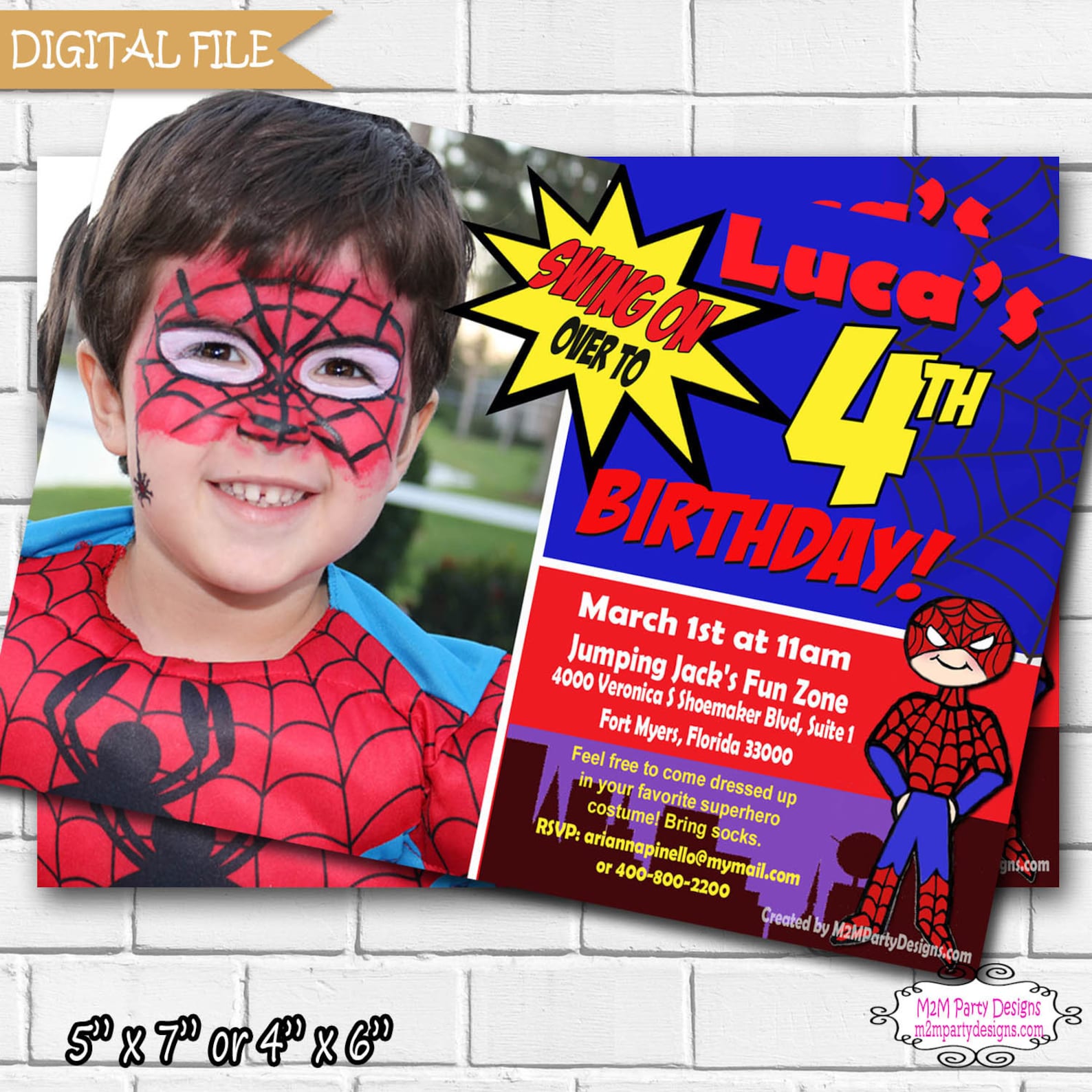 Spidey Spider-man Birthday Invitation Super Heroes Printable - Etsy
