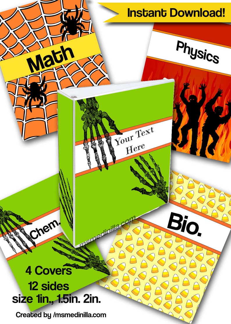Binder Covers Halloween Student. Teacher Editable Printable | Etsy