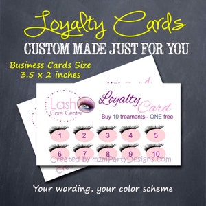 Customer Loyalty Cards Custom Order Set of 10 Digital File 3.5" X 2 ...