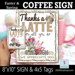 Easter Coffee Sign: Spring Appreciation Gift Tags (digital Download) - Etsy